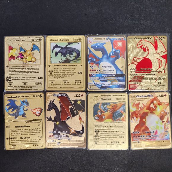 Toys | Metal Pokemon Set Of 8 Charizard Cards | Poshmark